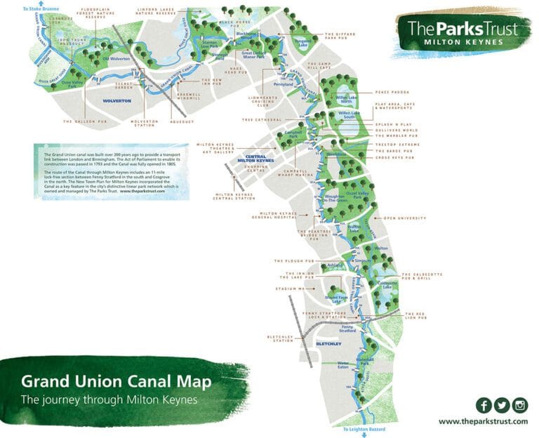Illustrated map of The Grand Union Canal | Pulse Magazine
